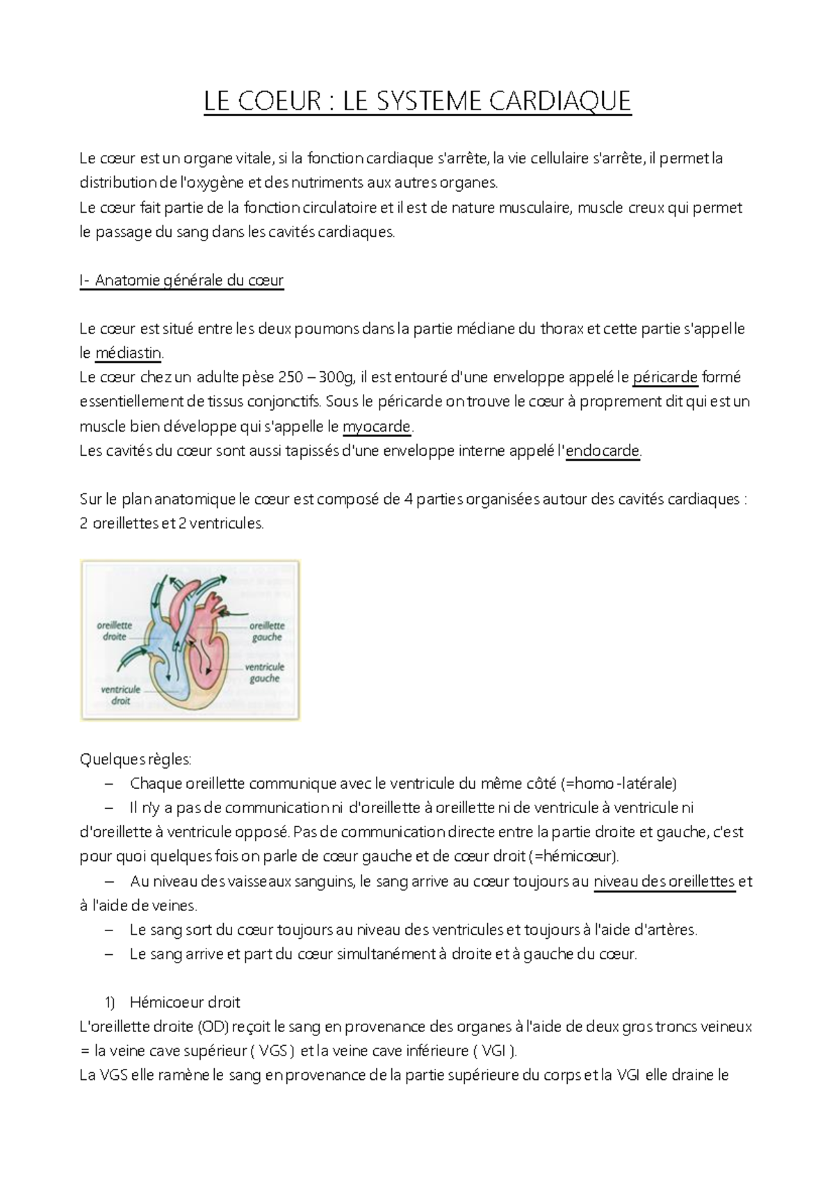 LE Coeur - LE COEUR : LE SYSTEME CARDIAQUE Le cœur est un organe vitale ...