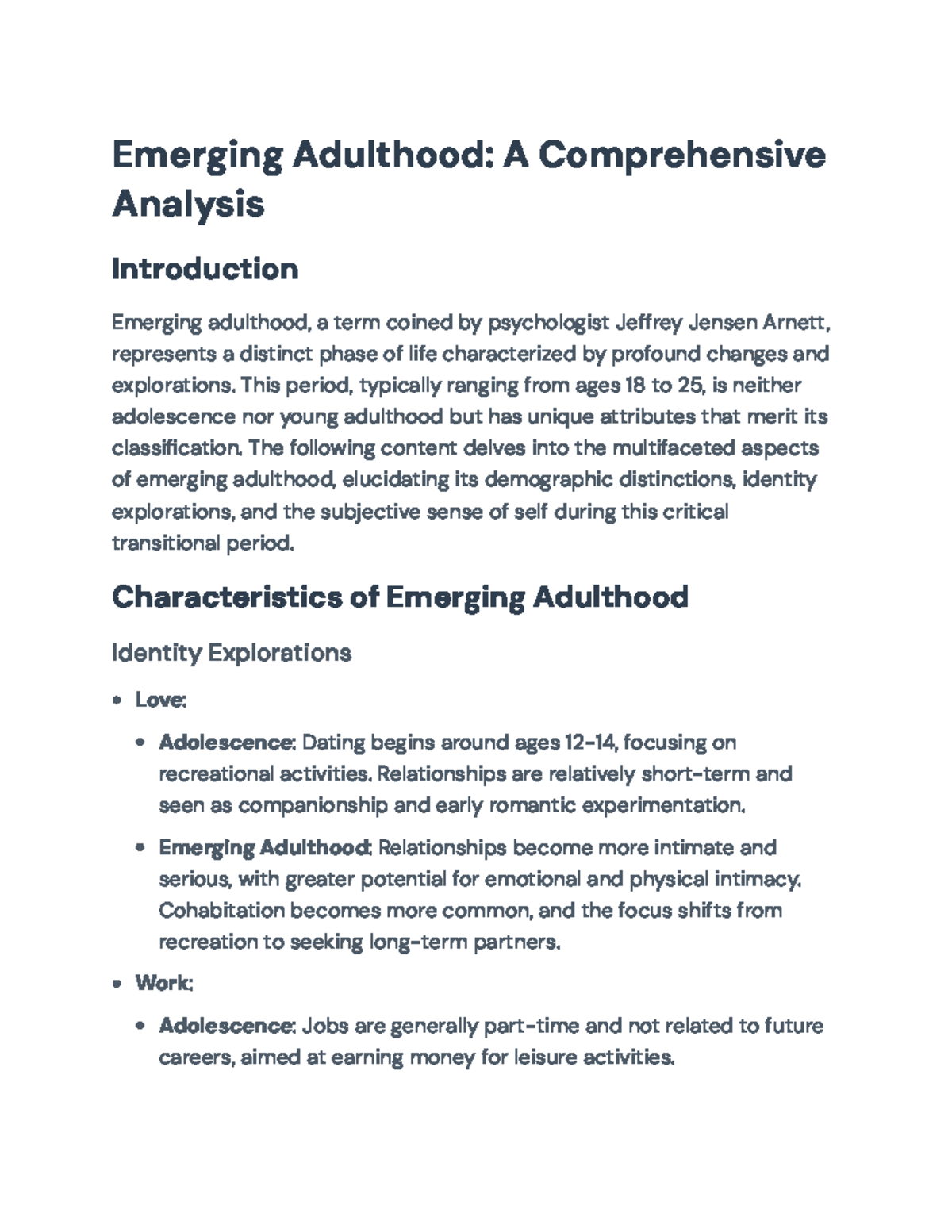 Emerging Adulthood (PSY 101): Key Traits & Cultural Influences Analysis ...