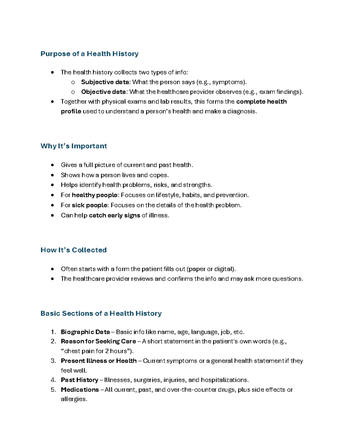 Comprehensive Child Health History Assessment Guide (CHH 101) - Studocu