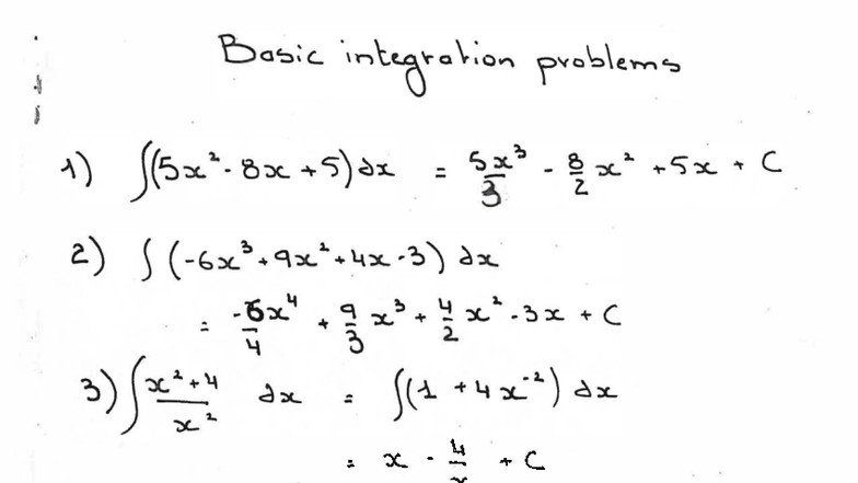 Basic Integration Problems and Thermodynamic Principles (Course Code ...