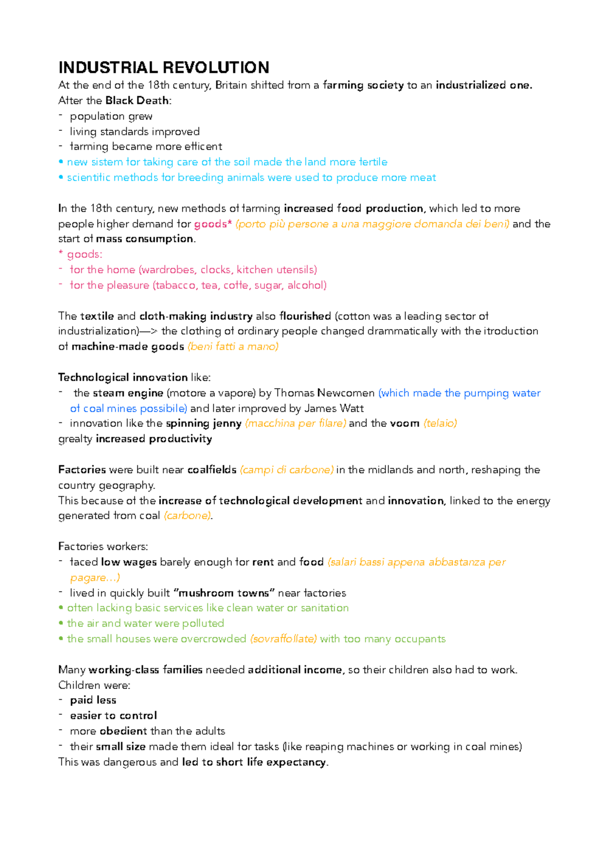 CAP 6 - Industrial Revolution: Transformations in Society and Economy ...