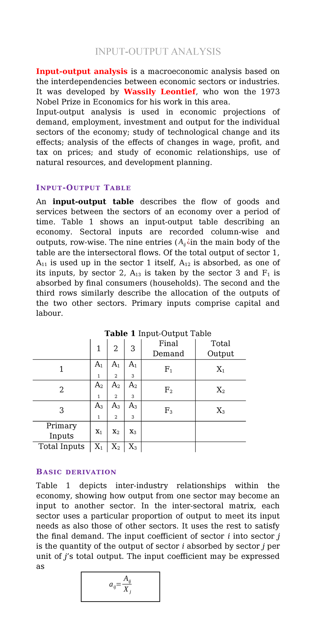Macroeconomic Analysis: Input-Output Model (Course Code: 2) - Studocu