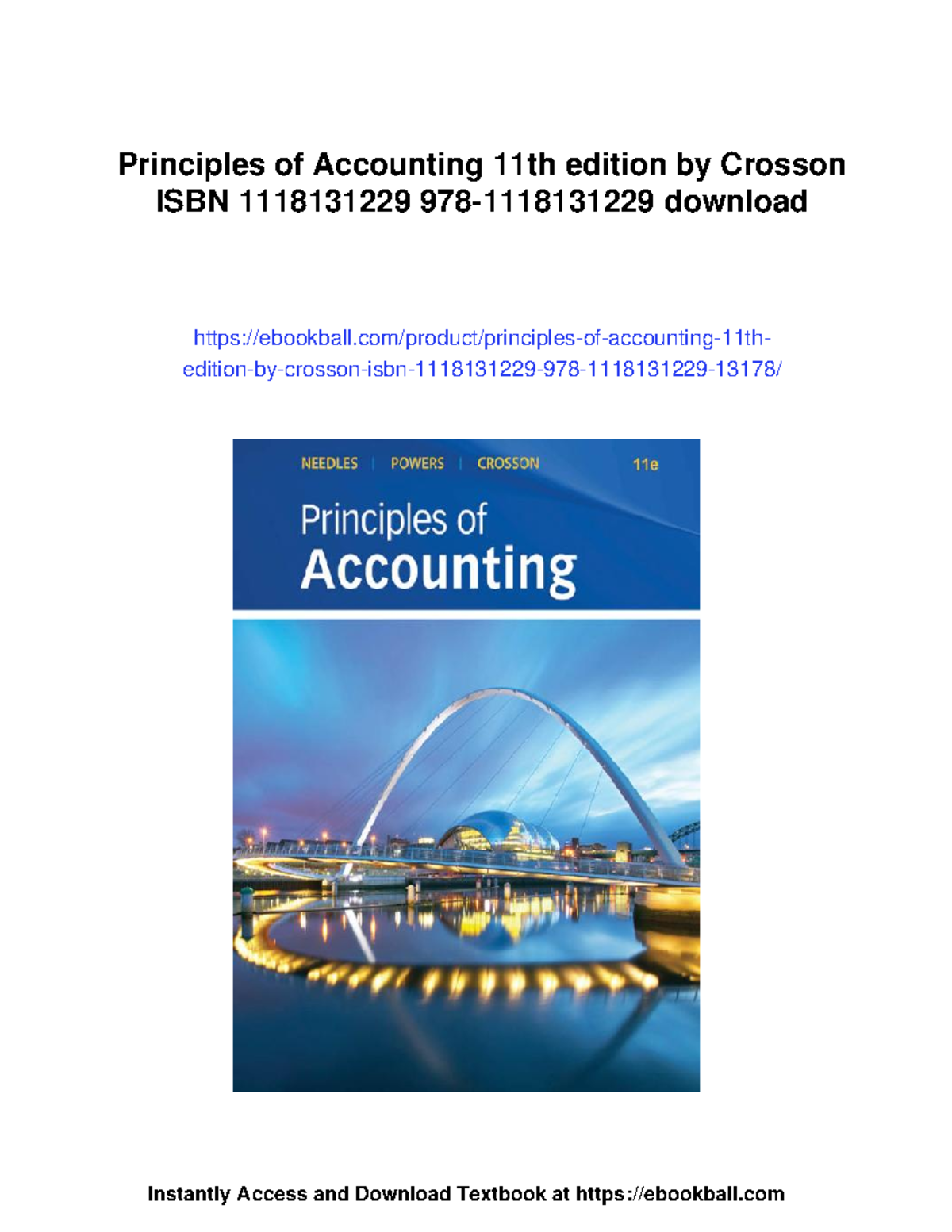 Principles of Accounting 11th Edition: Comprehensive Overview and ...