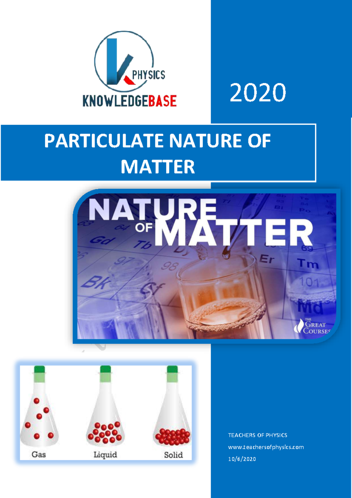 Particulate Nature of Matter: Physics 1 Final Exam Notes - Studocu