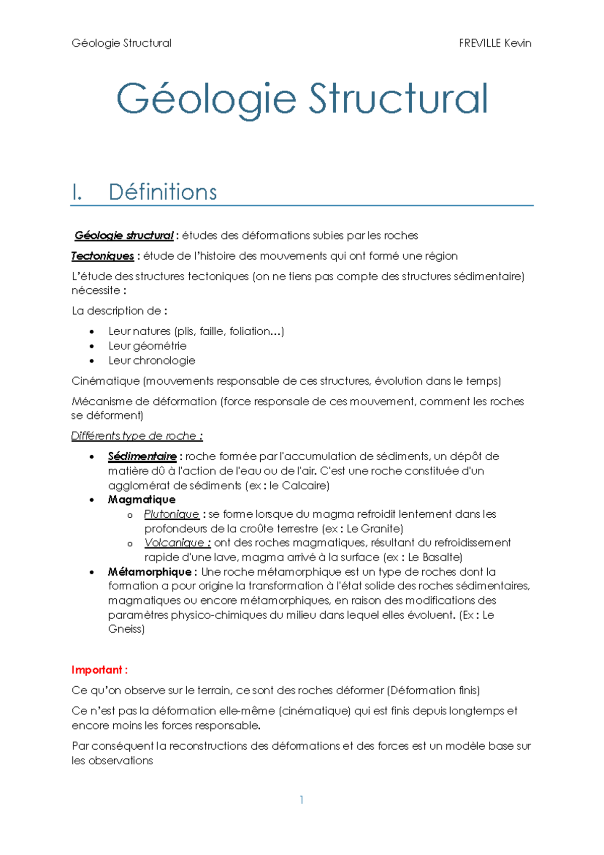 Géologie Structurale - Définitions Géologie structural : études des ...