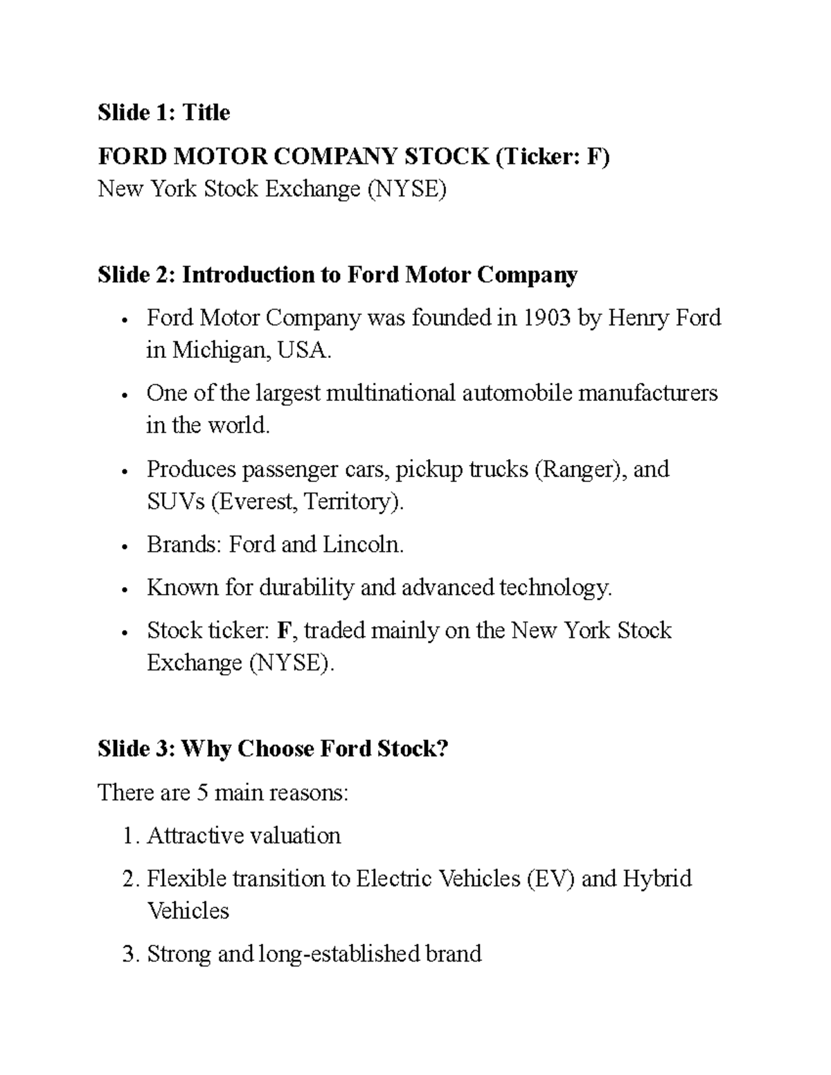 Ford Motor Company Stock Analysis (Ticker: F) - Investment Insights ...