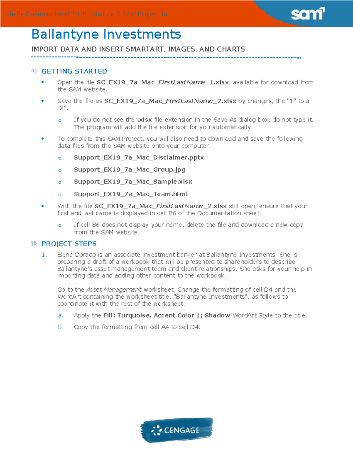 Shelly Cashman Excel 2019 Module 7: SAM Project 1a - Ballantyne ...