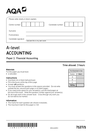 Tax Mock- Acorn - mock exam - Mock Exam One AAT Level 3 Tax Processes ...