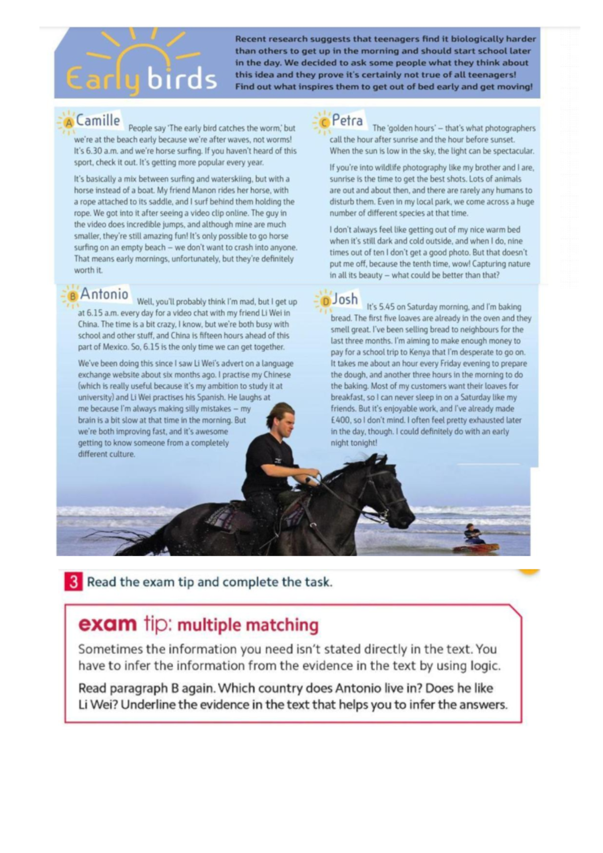 B1+ Extra 3 - Early Birds: Insights on Morning Routines and Activities ...