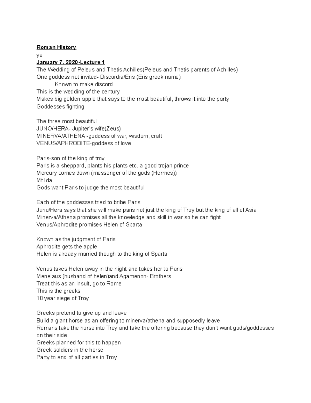 CLA1102 - Roman History Lecture Notes (Lectures 1-3) - Studocu