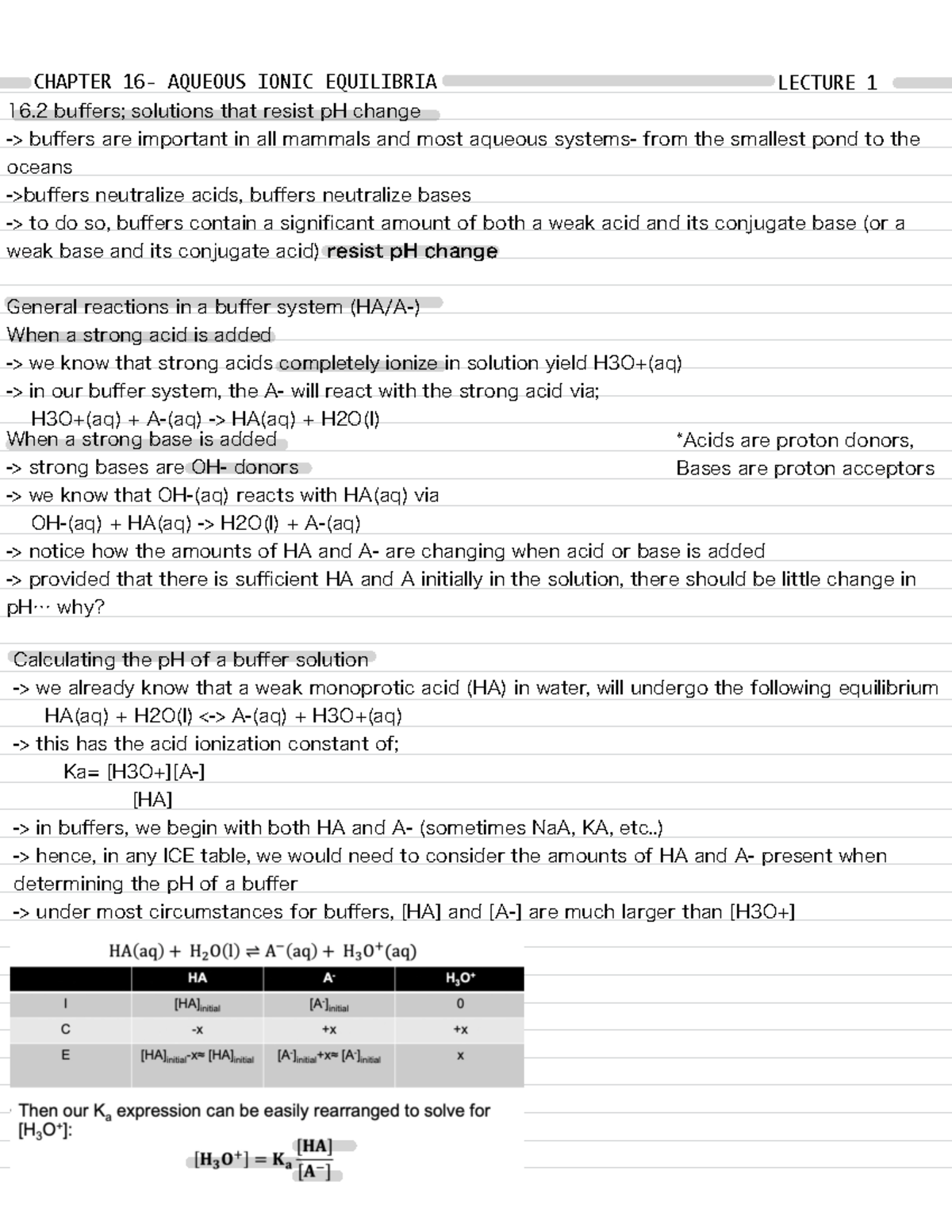 3 Chapter 16- aqueous ionic equilibria - Chem 1111 - CHAPTER 16 ...