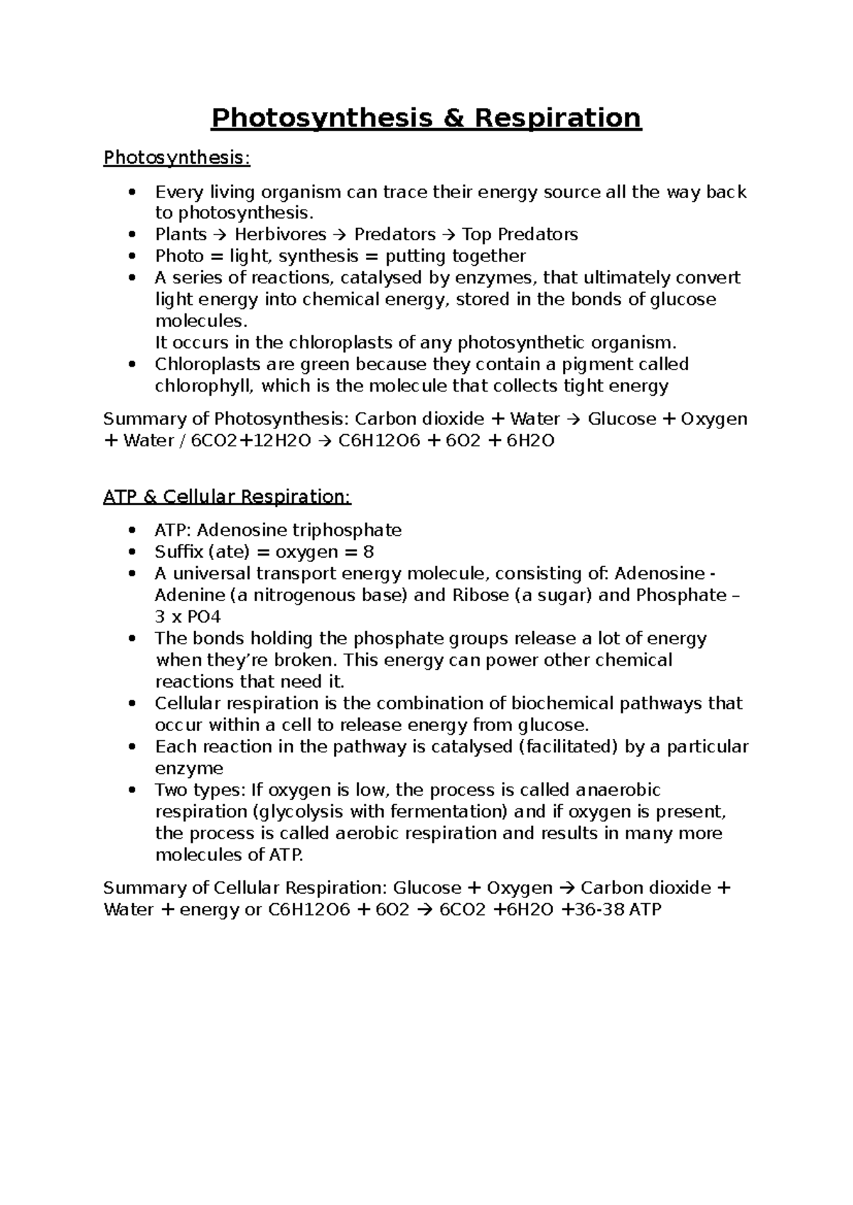 Photosynthesis & Respiration Overview: Energy Transformation in Life ...