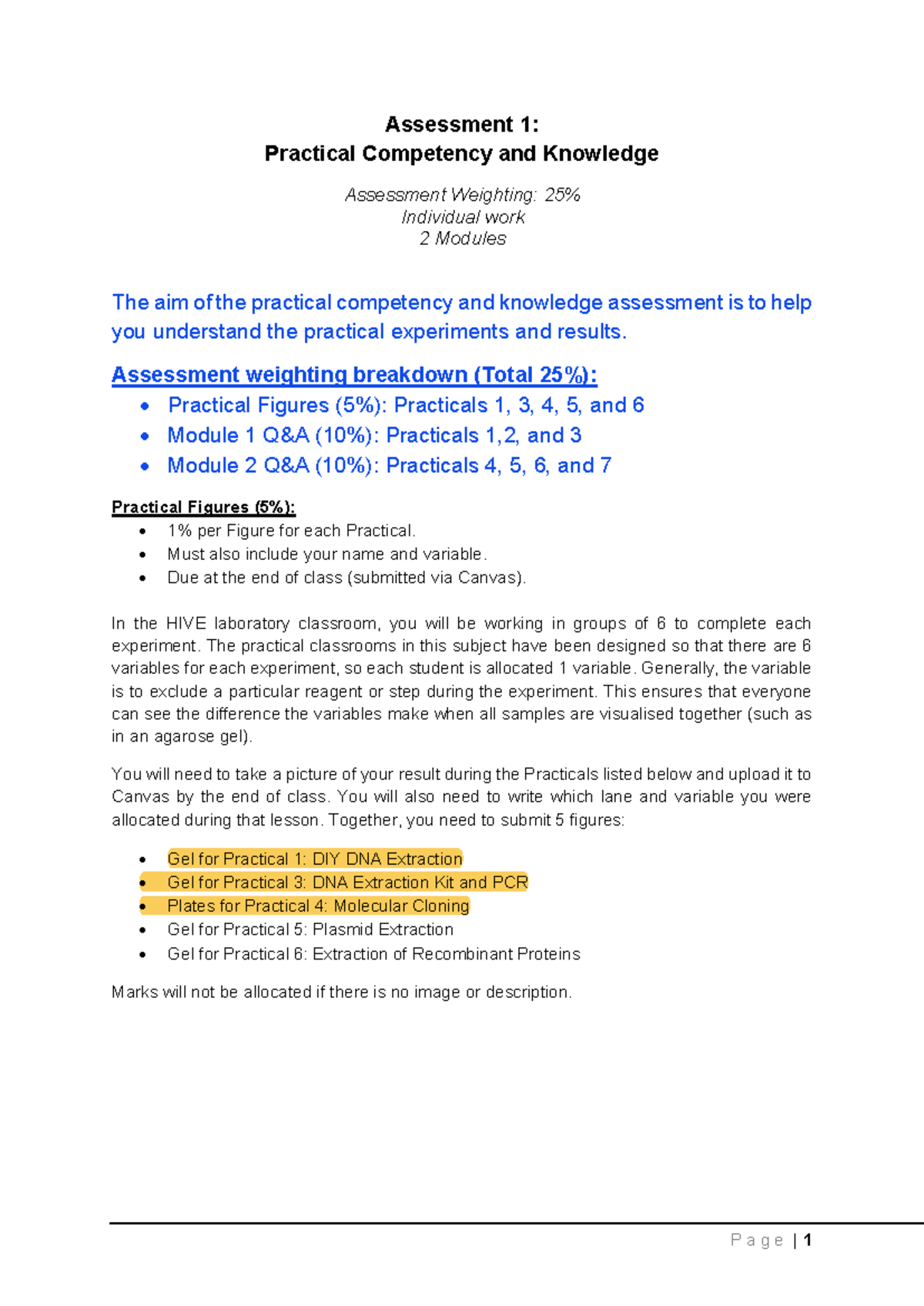 Assessment 1 - Prac Report-1 - Assessment 1 : Practical Competency and ...