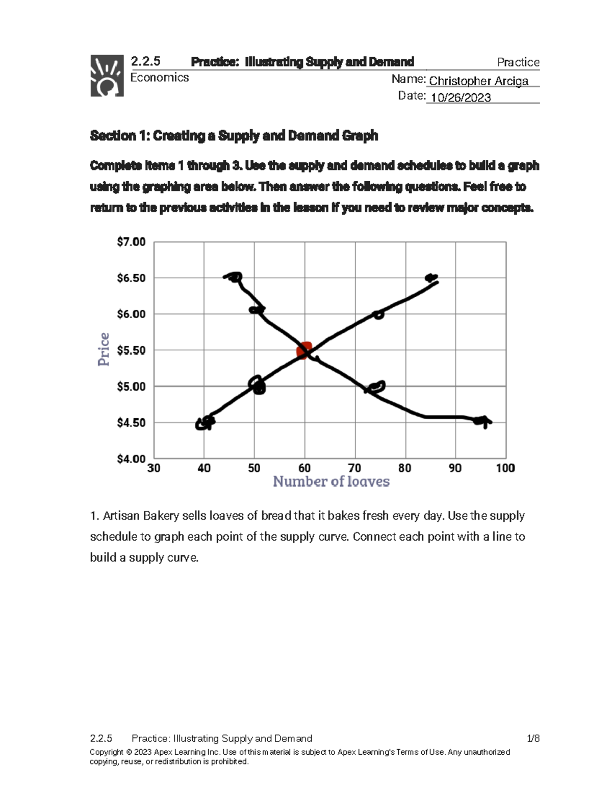 2.2.5 Practice - Illustrating Supply and Demand (Practice) - Practice ...