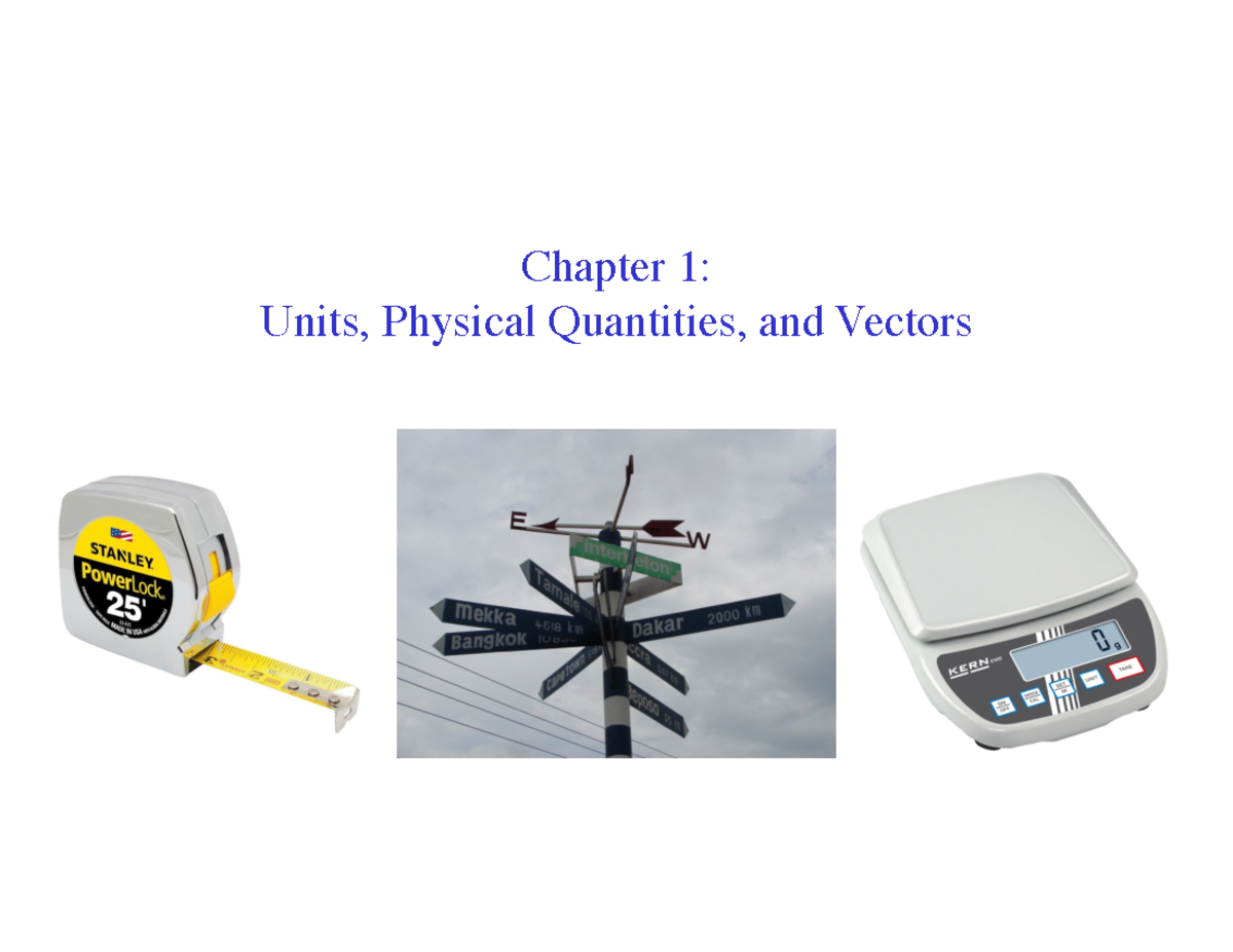 Physics 101 Chapter 1: Understanding Units, Vectors, and Quantities - Studocu