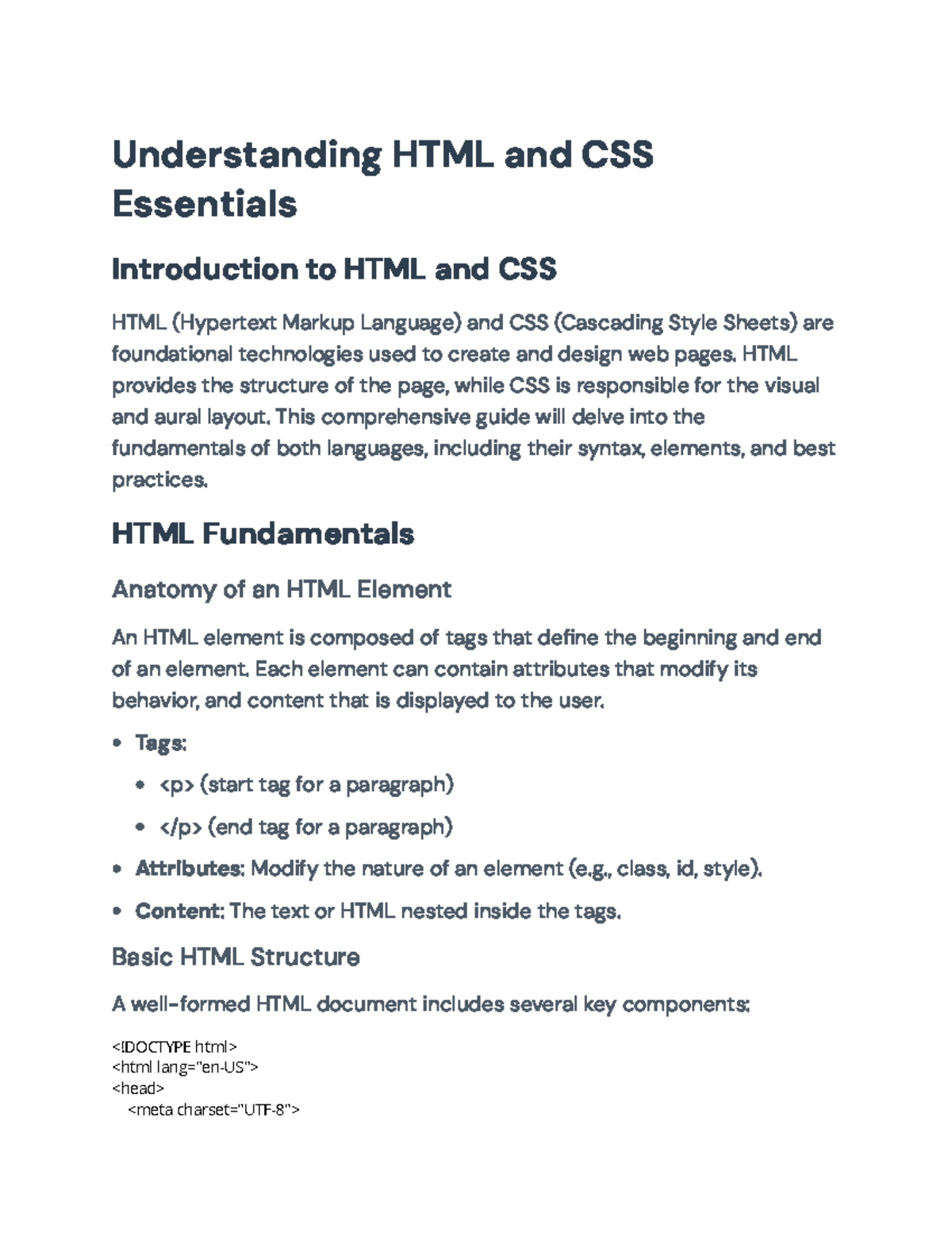 Understanding HTML and CSS Essentials for Web Development - Understanding HTML and CSS ...