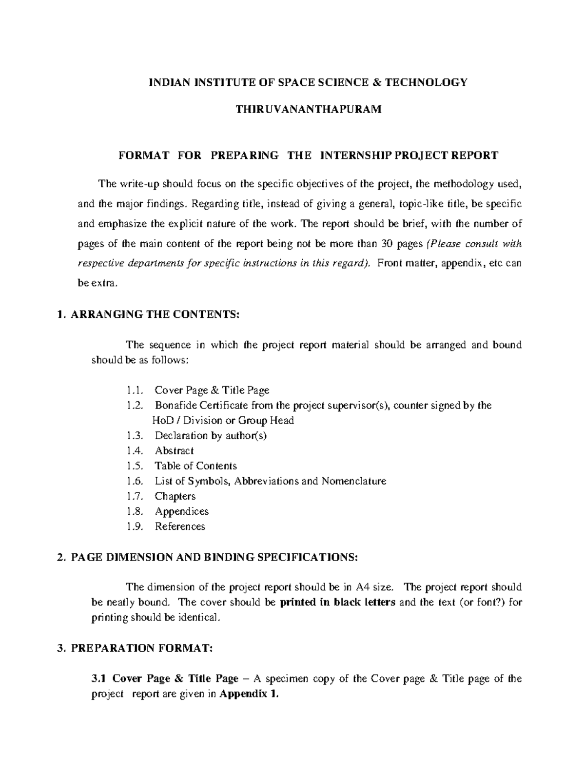 BBA Summer Internship Project Report Guidelines at IIST - Studocu