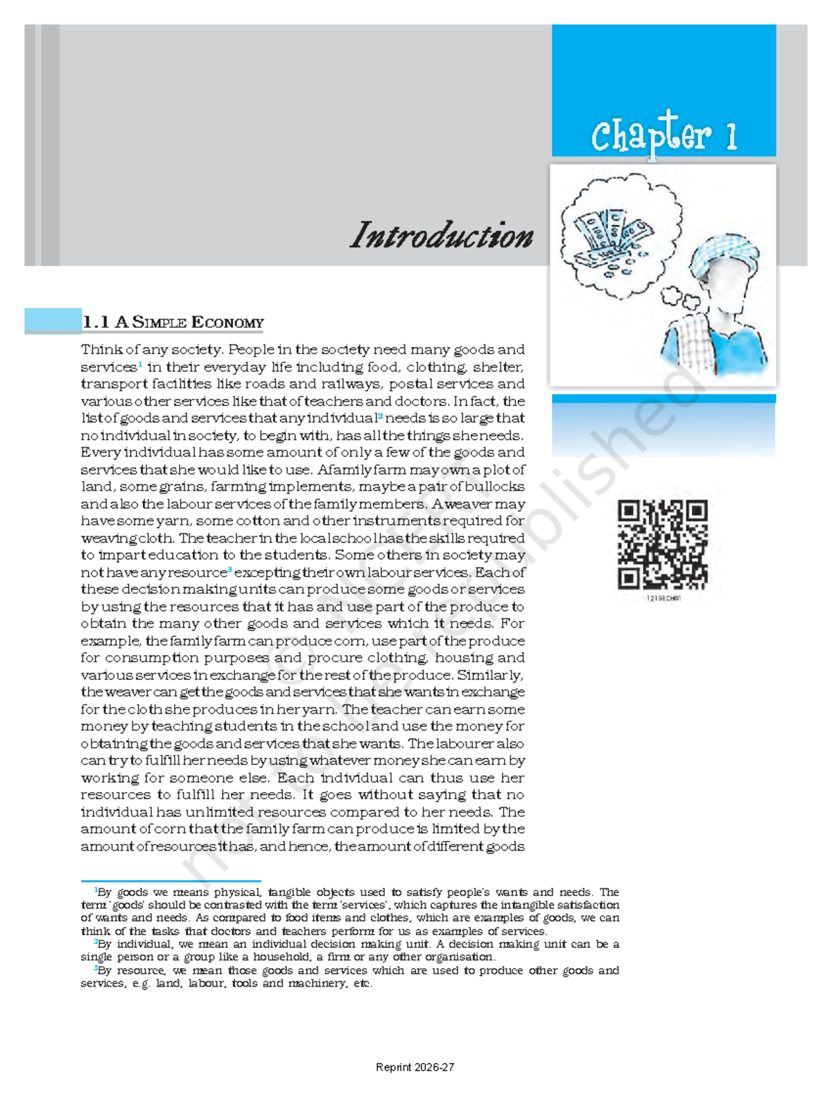 Microeconomics NCERT Chapter 1: Introduction to a Simple Economy - Studocu
