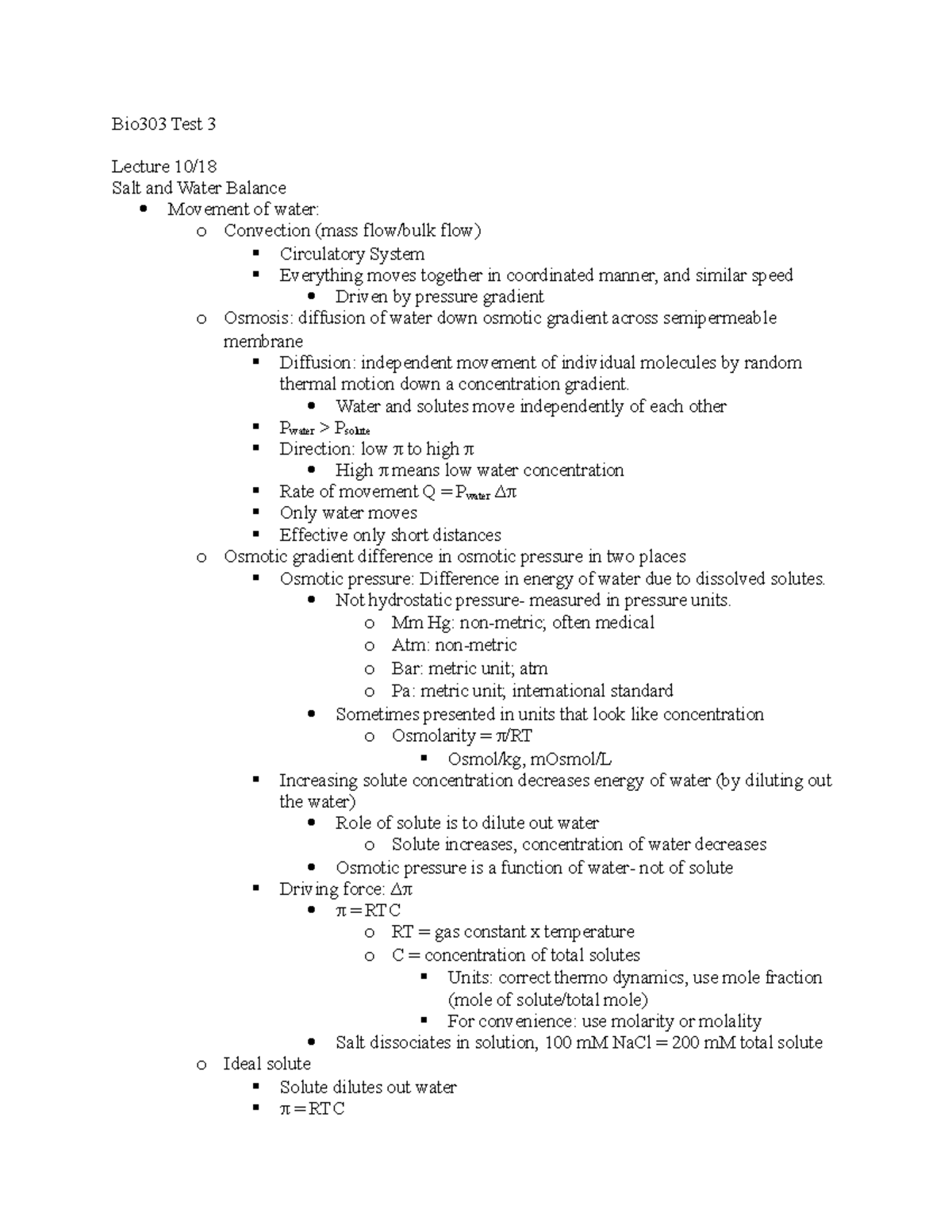 Test 3 - EXAM 3 STUDY GUIDE FOR BIO 303 - Bio303 Test 3 Lecture 10 ...