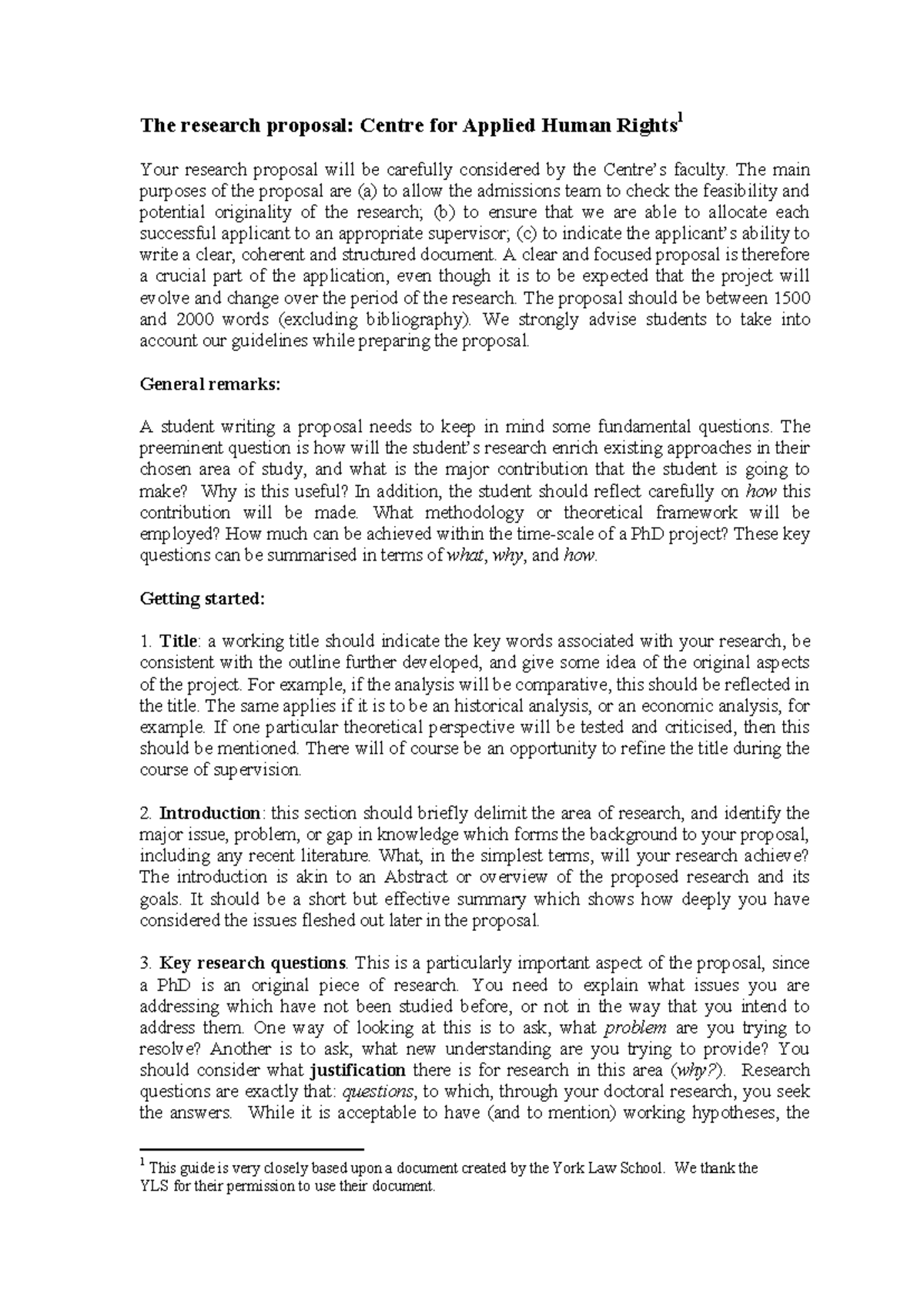 Sample Research Proposal - The research proposal: Centre for Applied ...