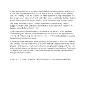 [Solved] In a kindergarten math class students are learning about ...