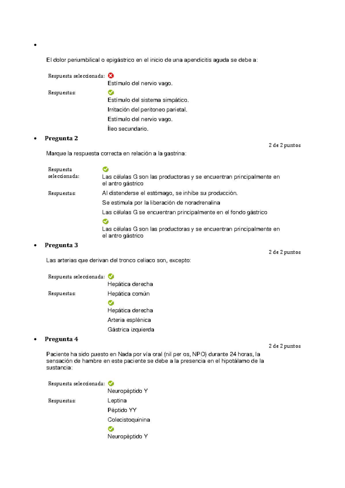 AE 2 - ........... - • El dolor periumbilical o epigástrico en el ...