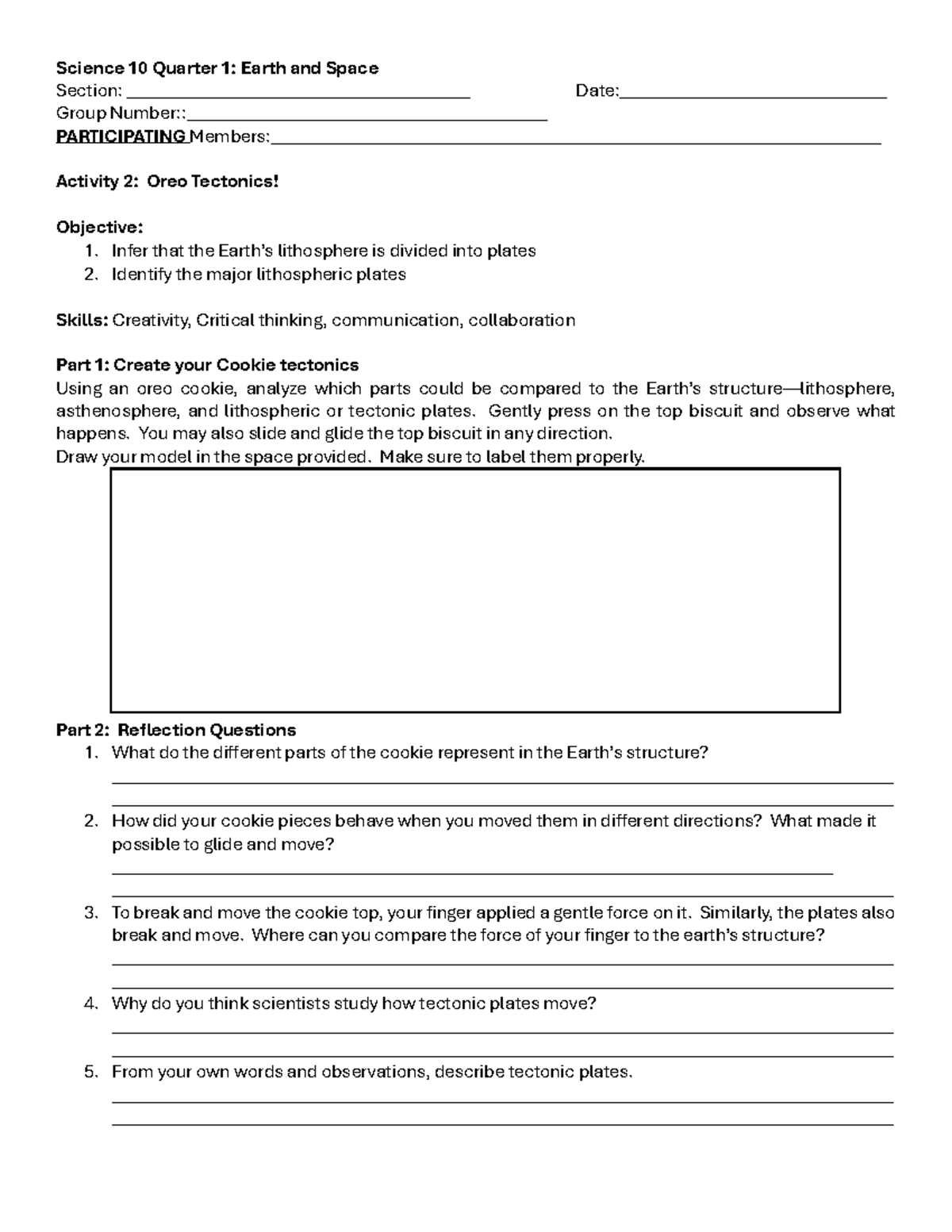 Science 10 Q1: Oreo Tectonics Activity - Understanding Plate Movement ...