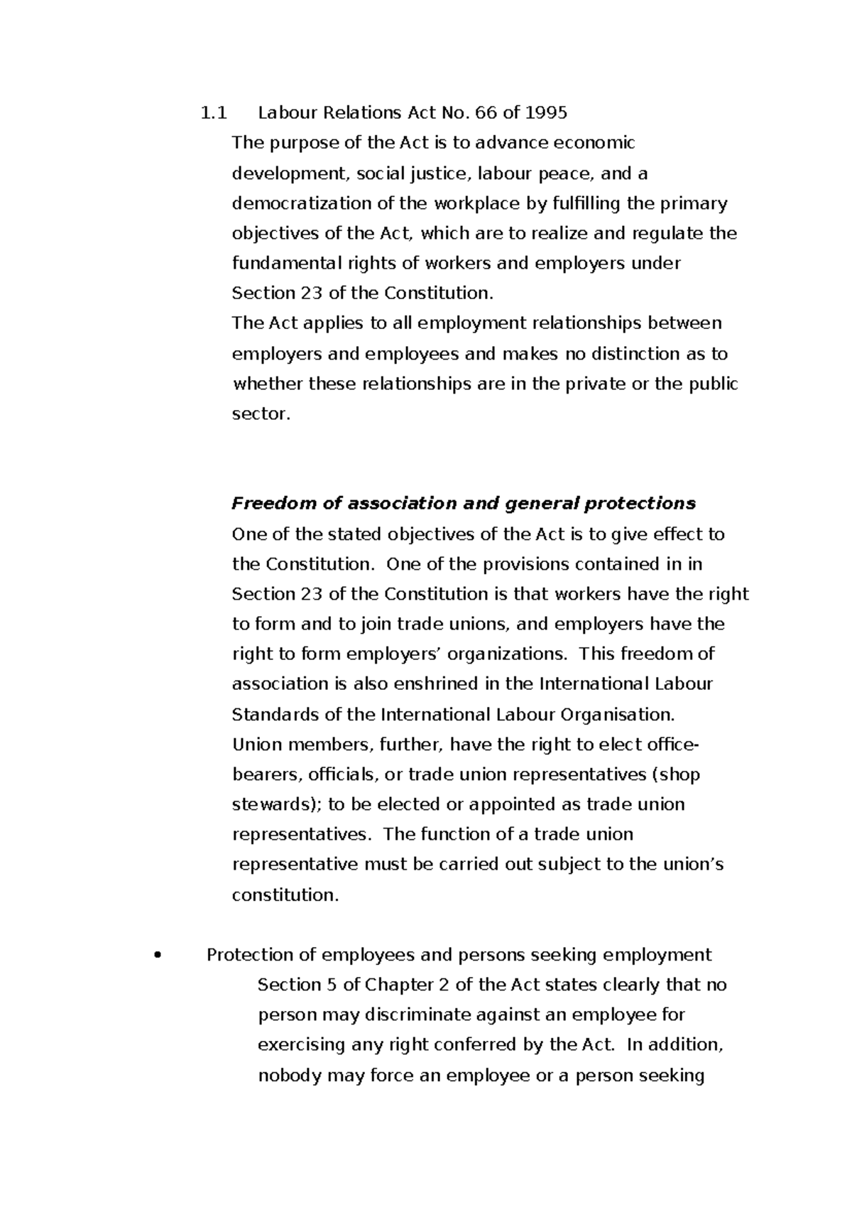 Labour Relations Act 66 of 1995: Key Provisions & Worker Rights ...