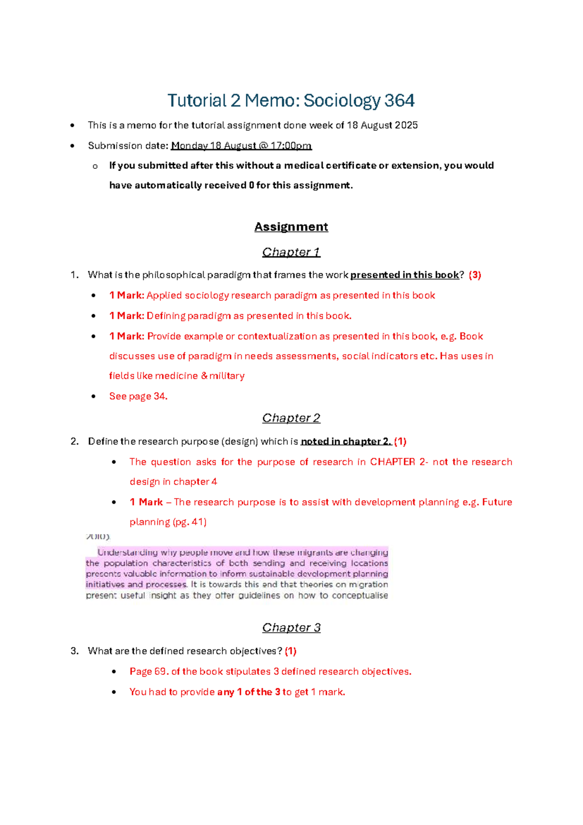 Sociology 364 Tutorial 2 Memo: Key Concepts & Research Objectives - Studocu