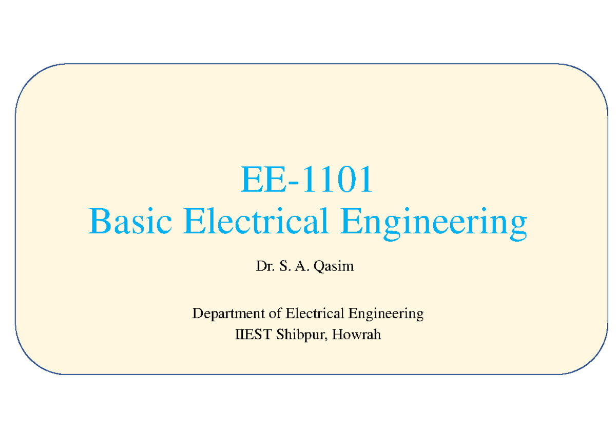 Measuring Instruments in Basic Electrical Engineering (EE101) - Studocu