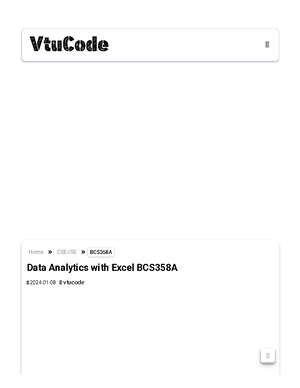Data Analytics with Excel Lab manual - VISVESVARAYA TECHNOLOGICAL UNIVERSITY Belgaum, Karnataka ...