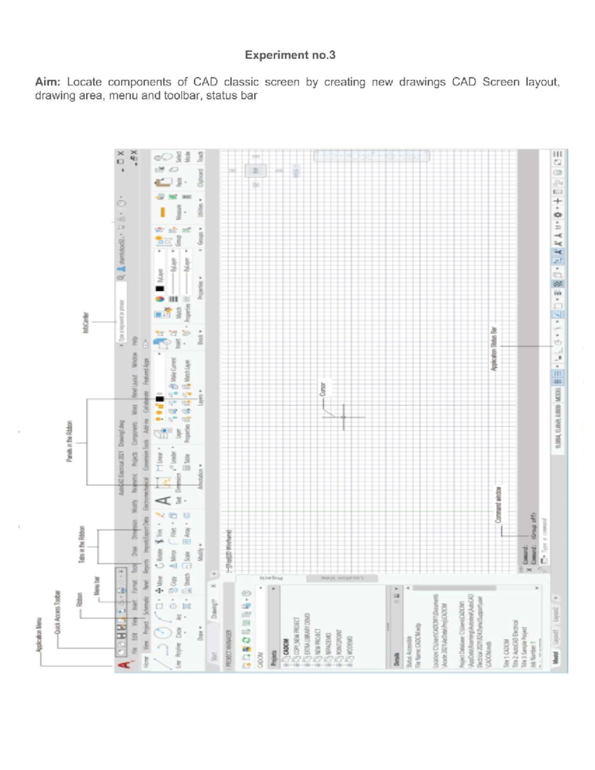 Exp3 - Overview of AutoCAD Electrical Screen Components - Studocu