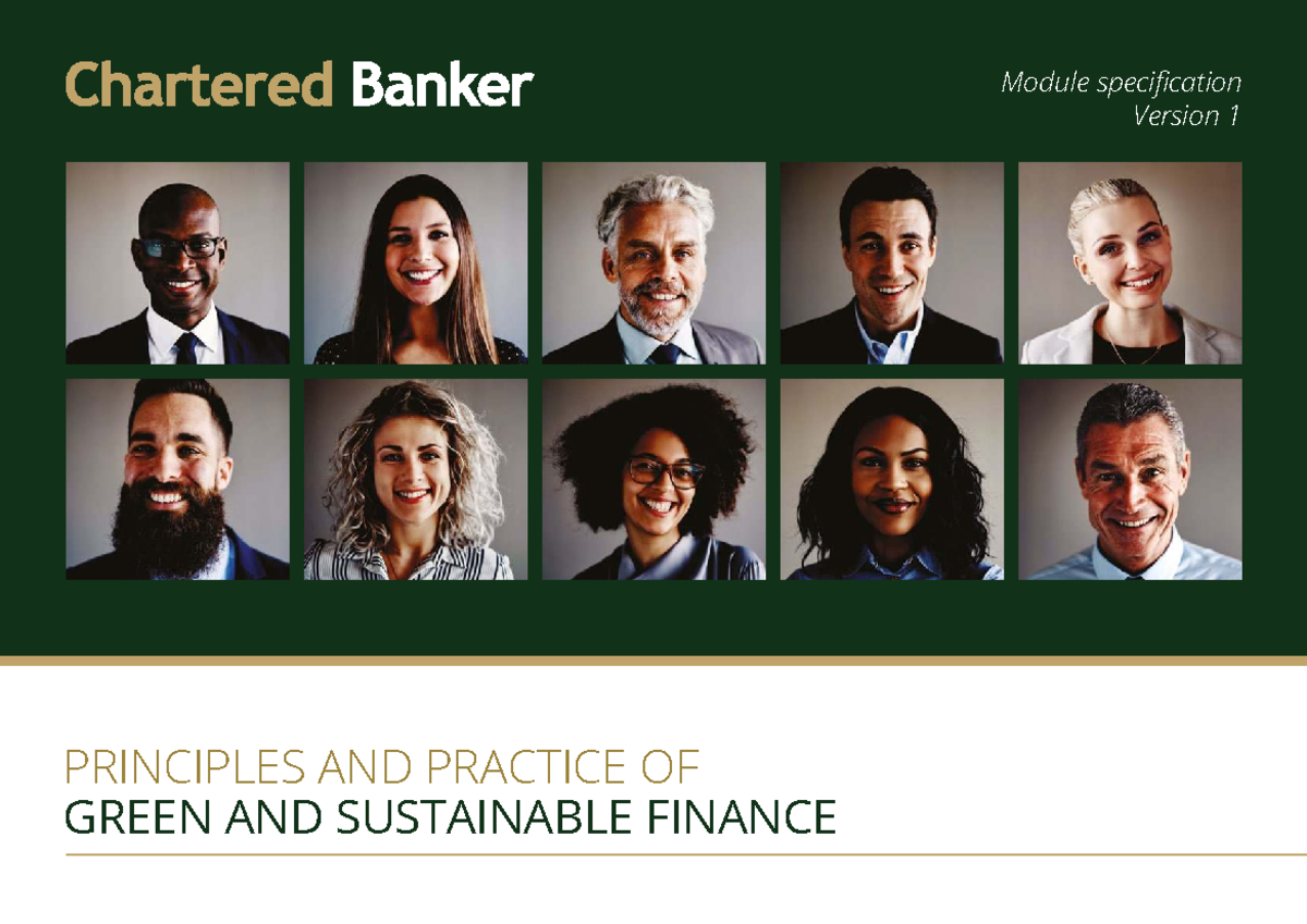 Green and Sustainable Finance Module Specification (SCQF Level 8) - Studocu