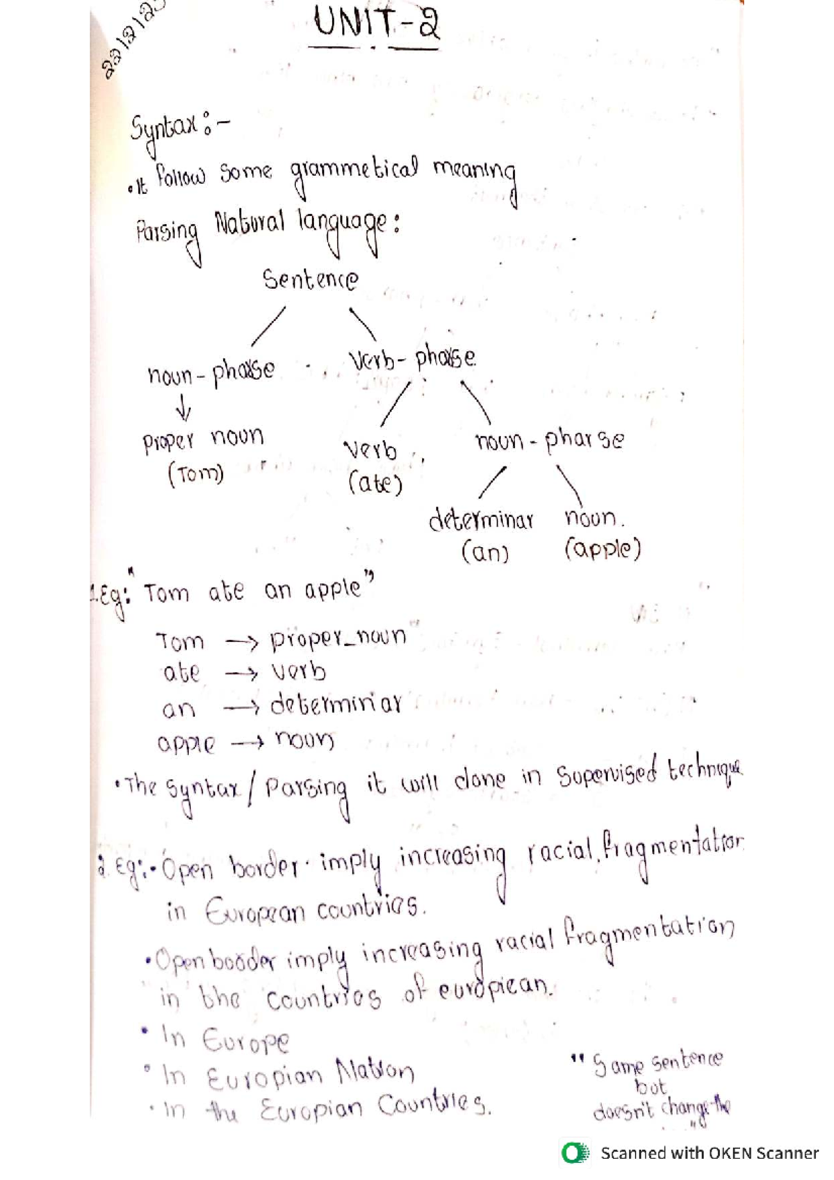 NLP 2 - Sentence Structure and Dependency Analysis Notes - Studocu