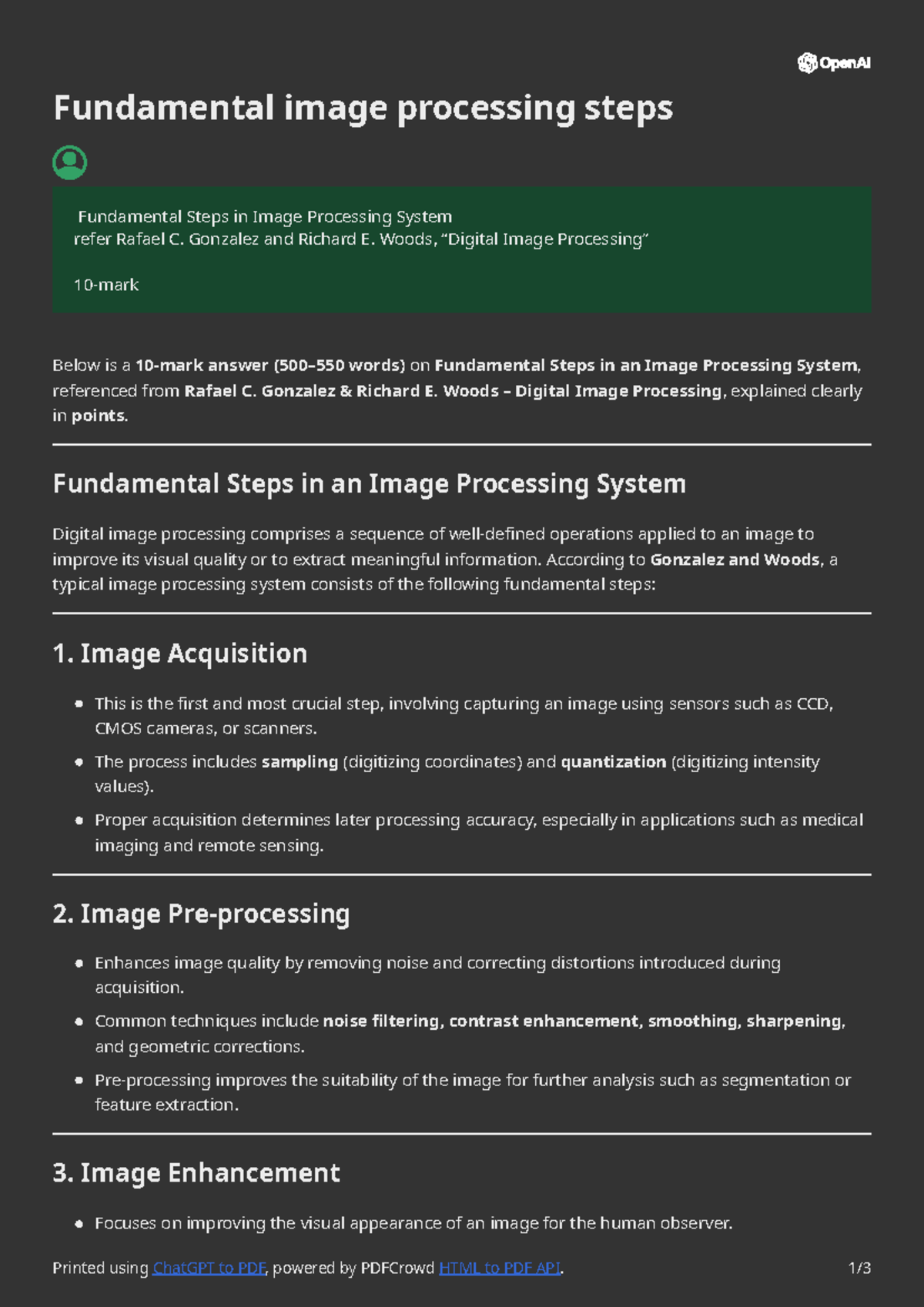 Fundamental Steps in Image Processing (CS 101) - Studocu
