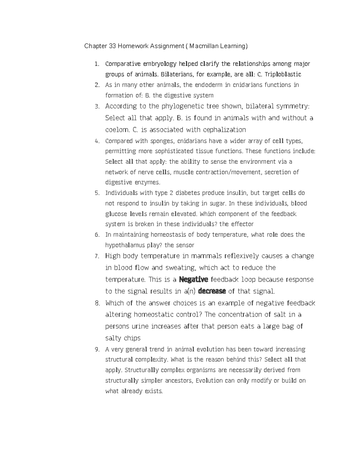 Chapter 33 Homework Assignment - Macmillan Learning Insights - Studocu