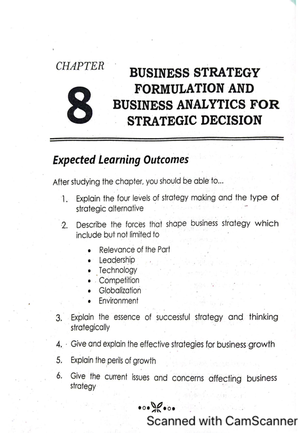 Chapter 8: Business Strategy Formulation & Analytics for Decision ...