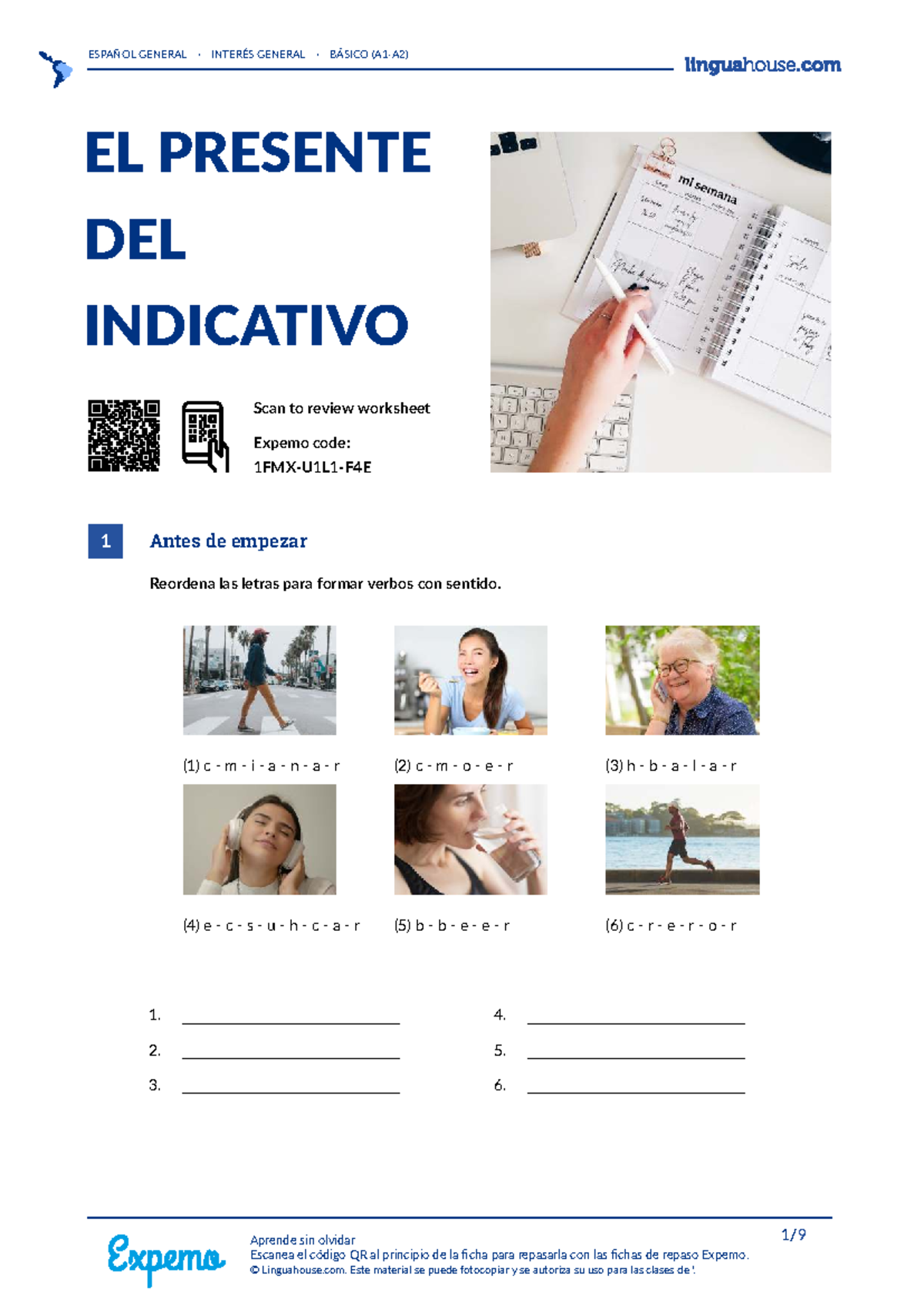 El Presente del Indicativo: Ejercicios y Prácticas A1-A2 - Studocu
