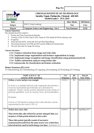 deep learning - AD3501 - Studocu