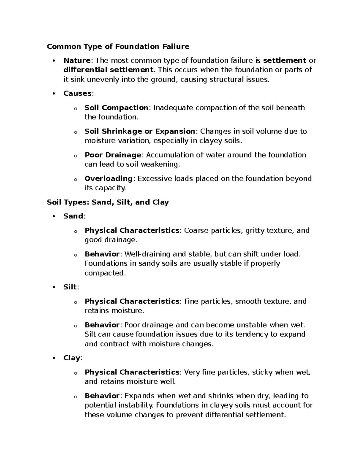 Foundation Failure Overview: Common Types & Key Causes (Ch. 2) - Studocu