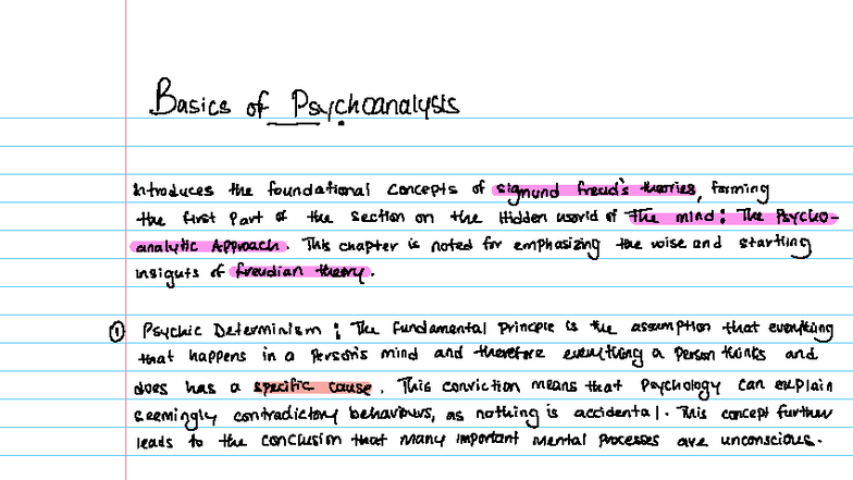 Psychoanalysis Basics: Freud's Theories & Concepts (PSY 101) - Studocu