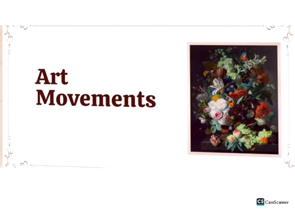 Art Movements Overview - ARTS - Studocu