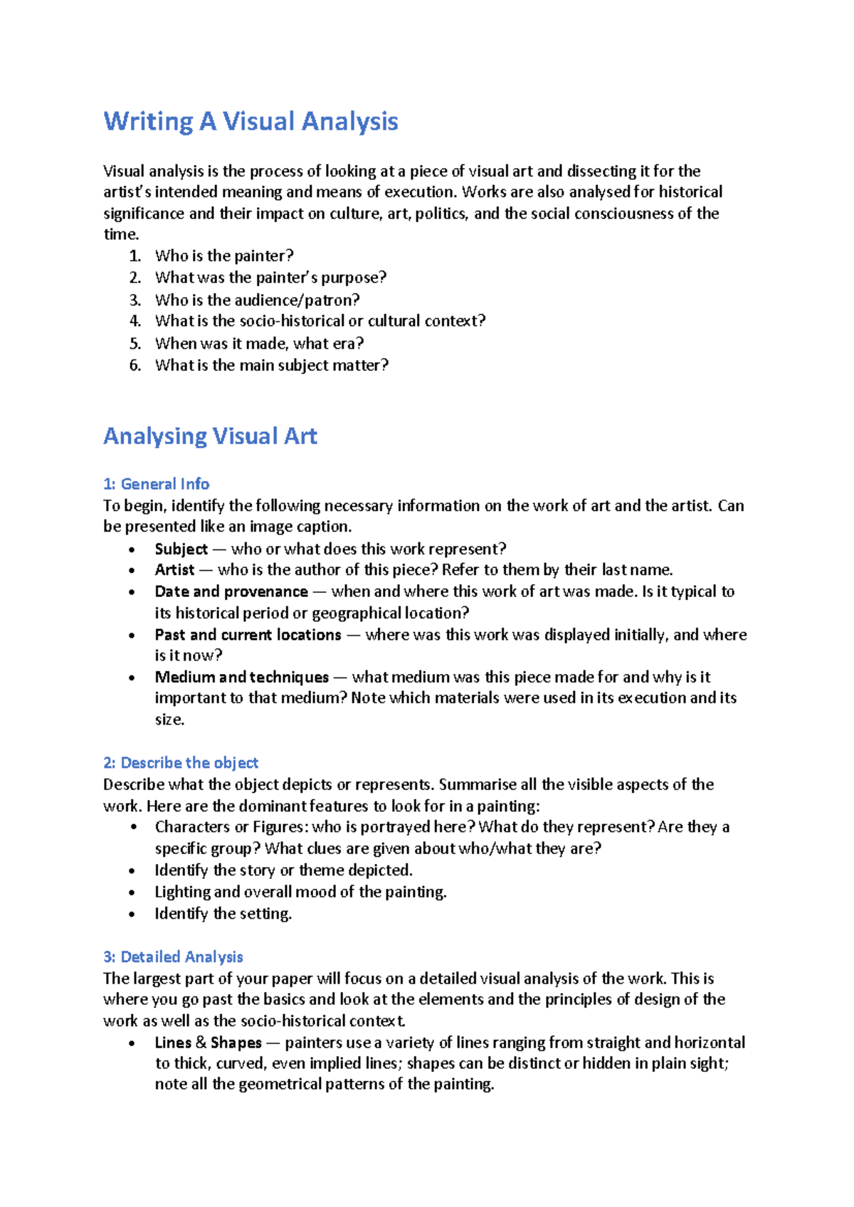 Visual Analysis Techniques: Understanding Art's Elements & Context ...