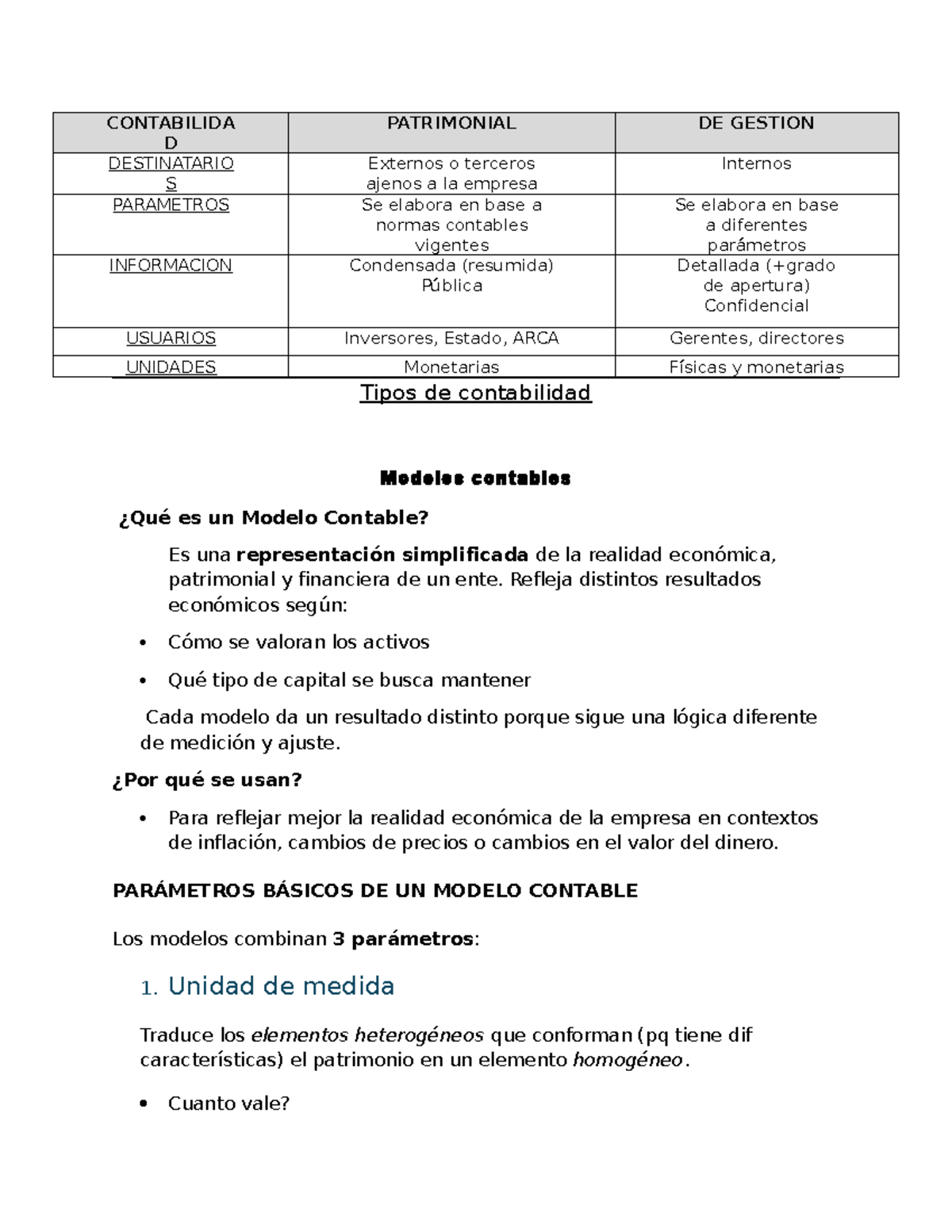 2do Parcial Teoría Contable: Modelos y Parámetros Contables - Studocu