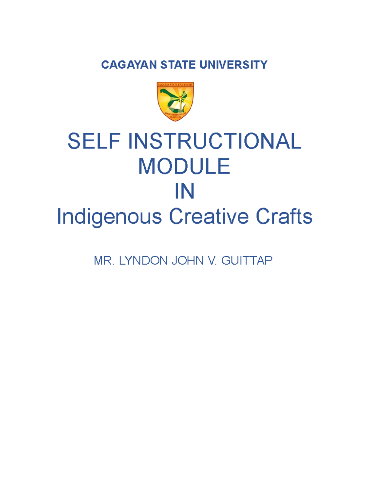 GE-Elec-13-indigenous-Creative-Crafts - CAGAYAN STATE UNIVERSITY SELF ...