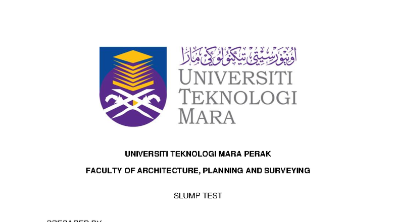 UTM Perak: Module 2 - Slump Test Lab Procedure and Results - Studocu