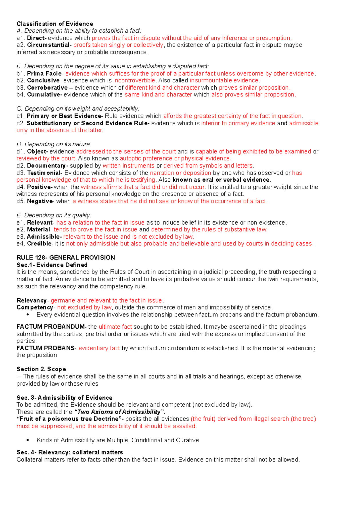 **CLJ 5 Evidence - Comprehensive Review of Evidence Classification ...