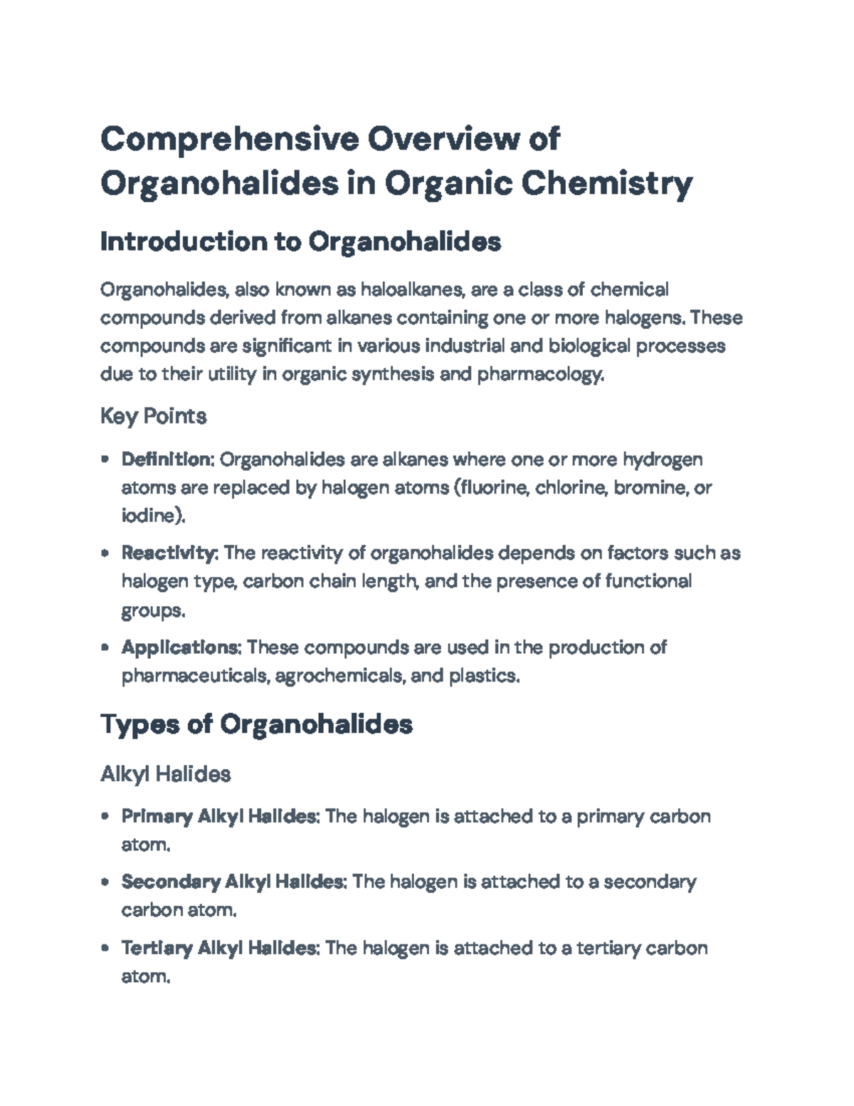 Organohalides in Organic Chemistry: Overview of Synthesis and ...