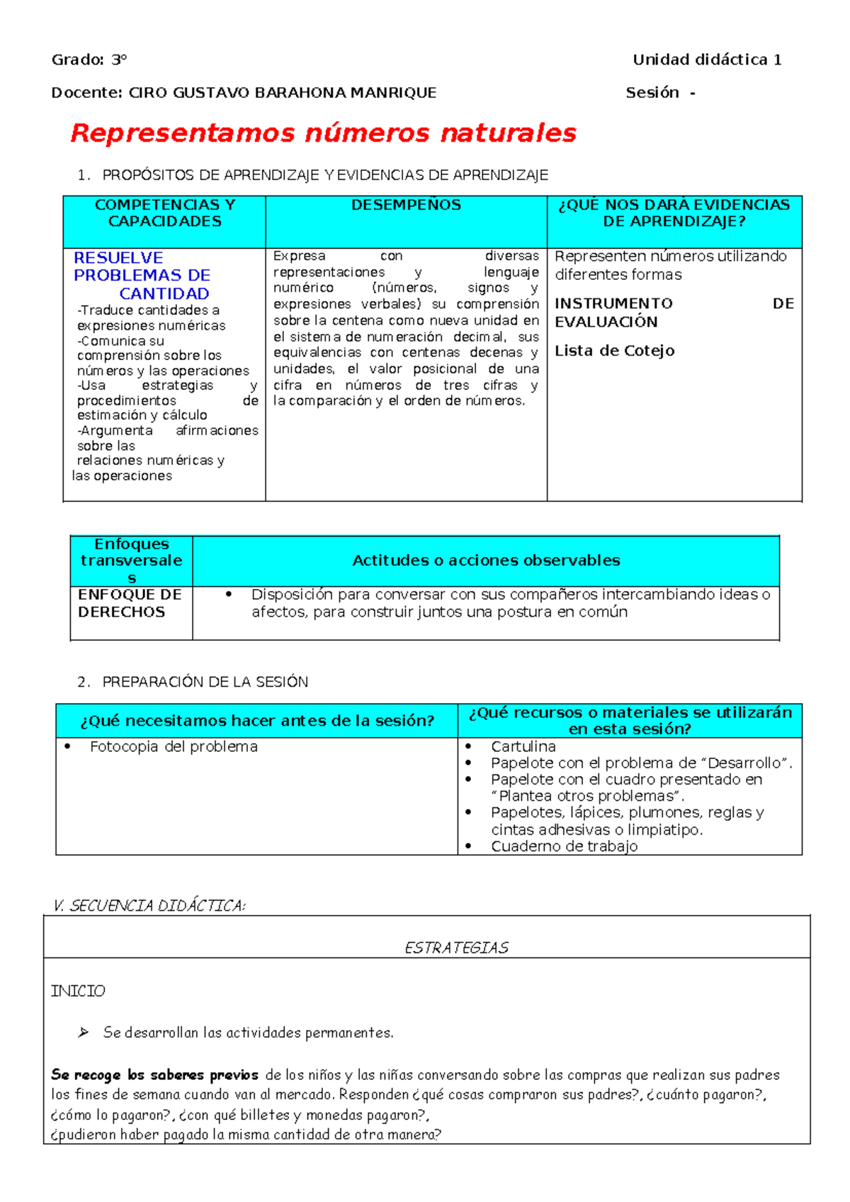 Expresamos Números de Diferentes Formas - 3° Grado, Unidad 1 - Studocu
