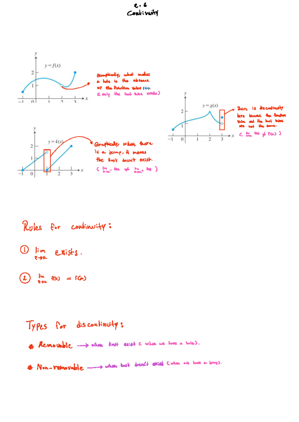 2.6 Continuity: Understanding Discontinuities and Their Types - Studocu